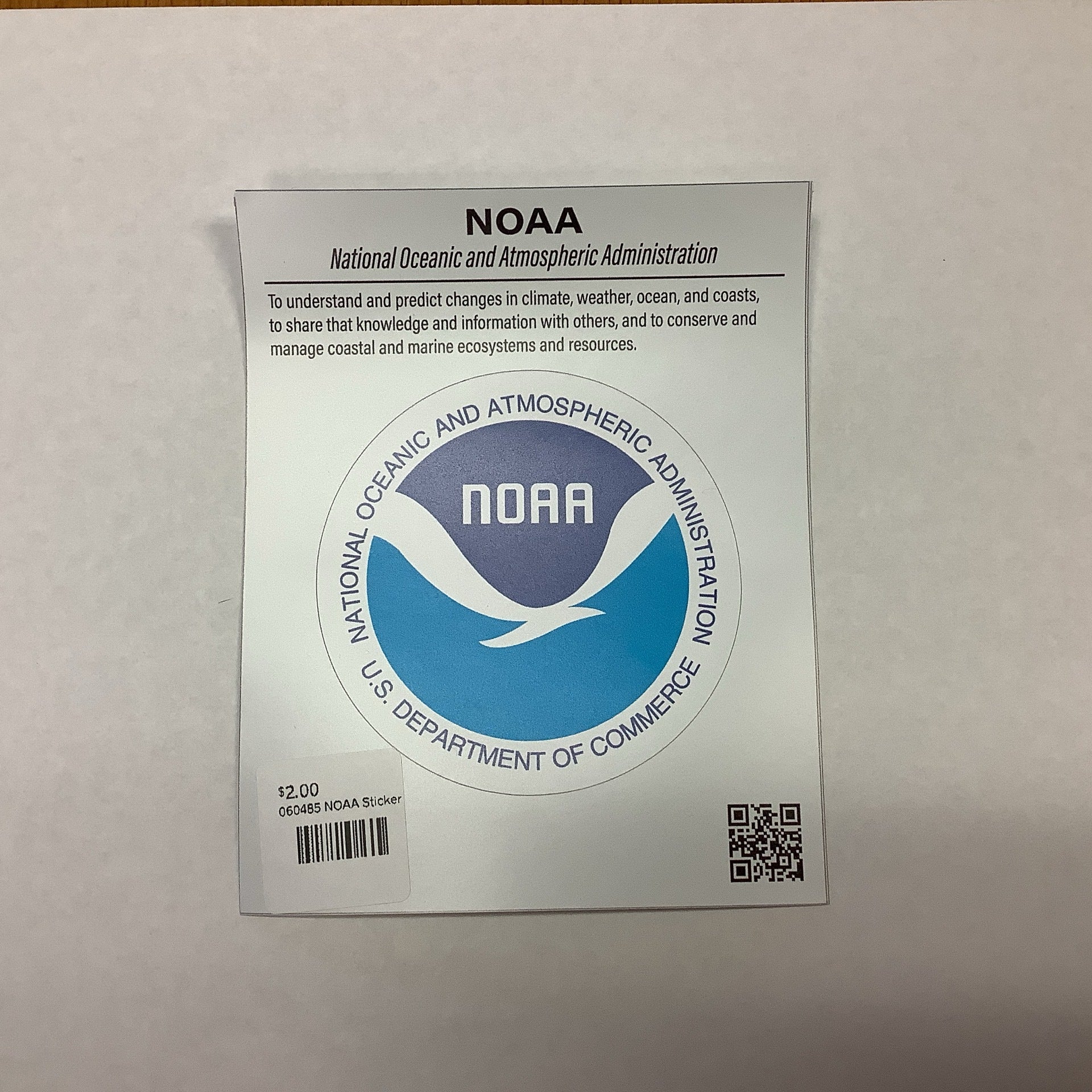 060485 NOAA Sticker | NASA Wallops Flight Facility